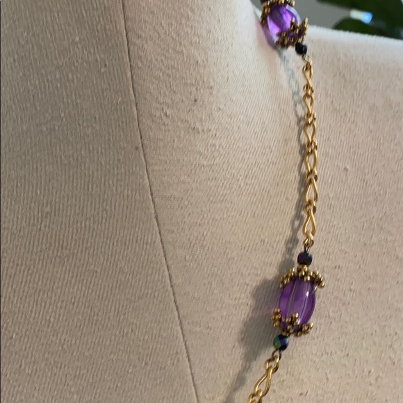 Vintage | Jewelry | Vintage Purple And Gold Necklace | Poshmark